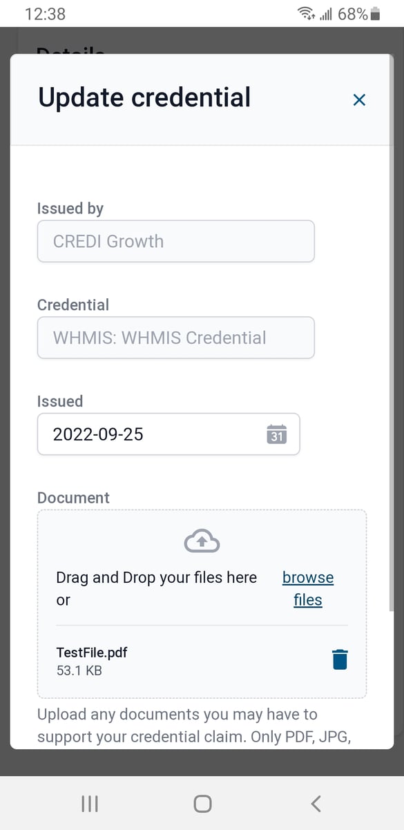 Manage my Credentials? (Mobile)