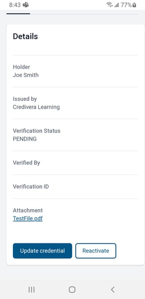 Manage my Credentials? (Mobile)