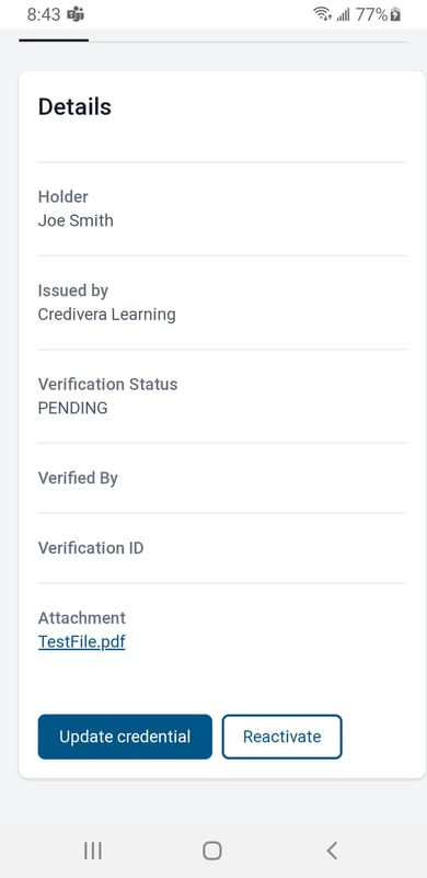 Manage my Credentials? (Mobile)