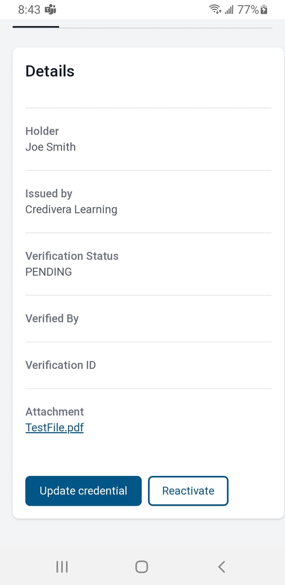 Manage my Credentials? (Mobile)