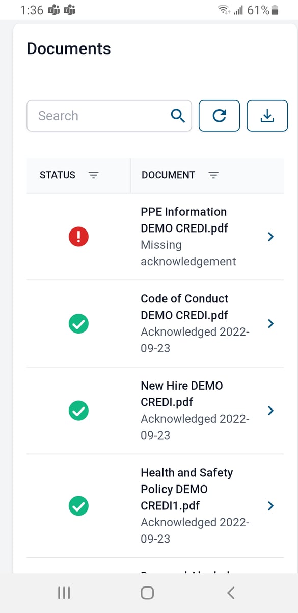 Acknowledge a Document? (Mobile)