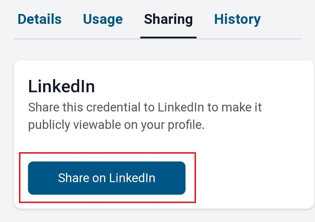 Share my Credentials? (Mobile)