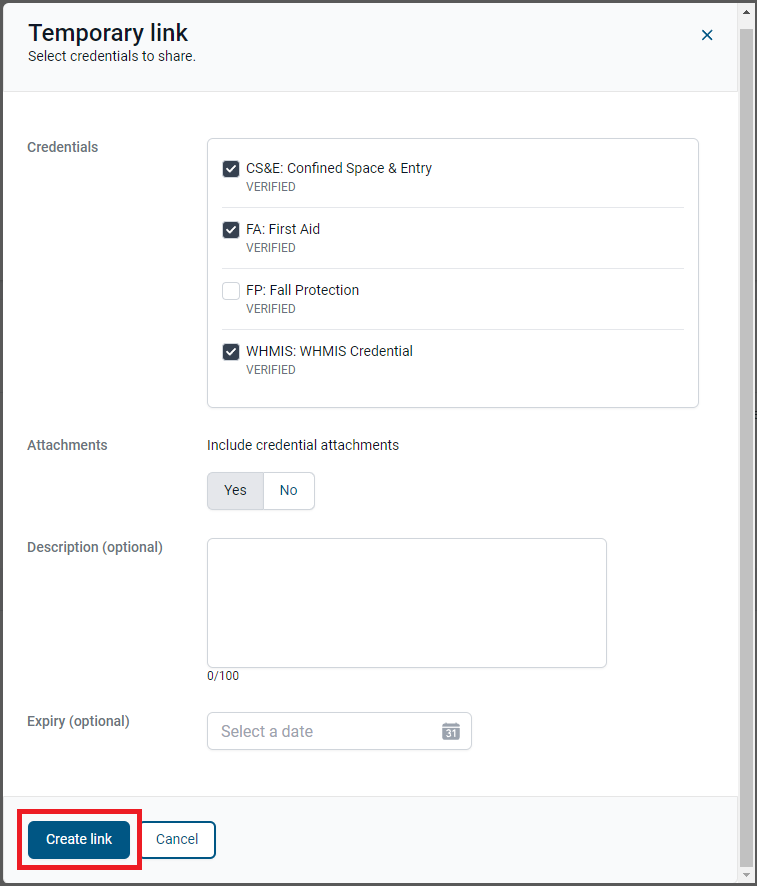 Share my Credentials? (Desktop)